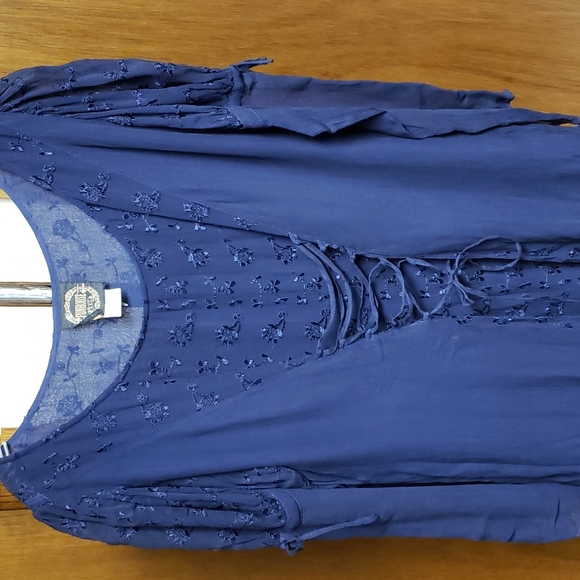 Funhouse | Dresses | Navy Blue Layered Mini Dress With Princess Sleeves ...